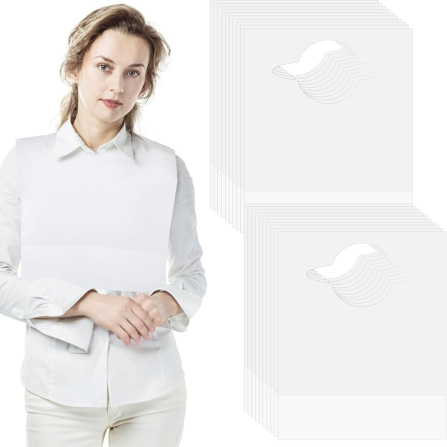 Srix 100 Pcs Disposable Adult Bibs Waterproof Plastic Lobster Bibs with ...