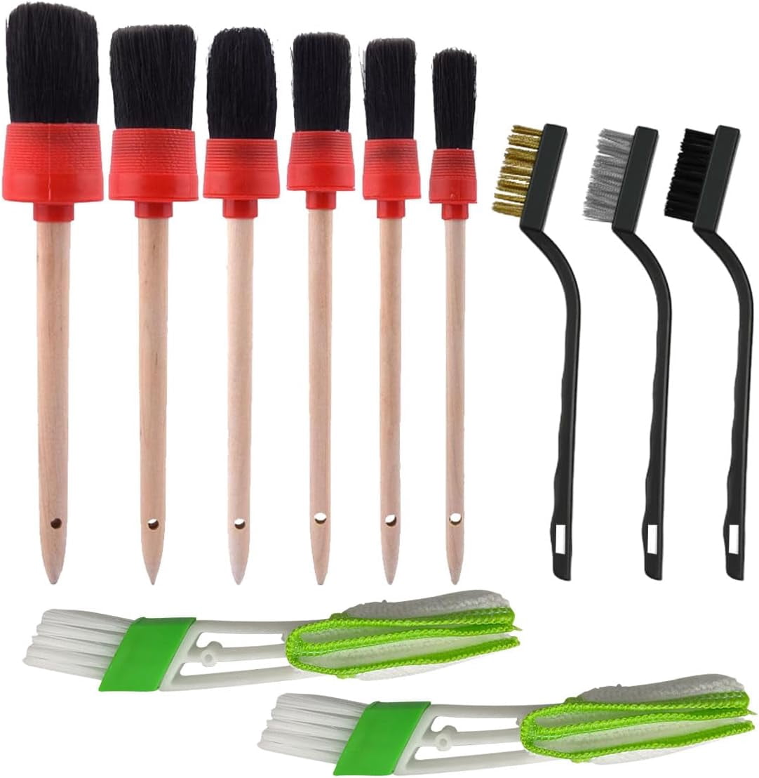 Srix 11PCS Car Detailing Brush Set, Auto Interior Cleaning Dusting Kit ...