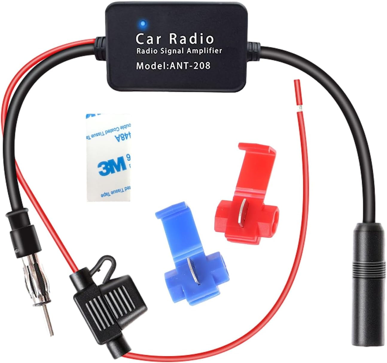 Srix 12V Car Antenna Booster, Amplify Signal & Reduce Noise AM FM Radio Antenna Amplifier for ...