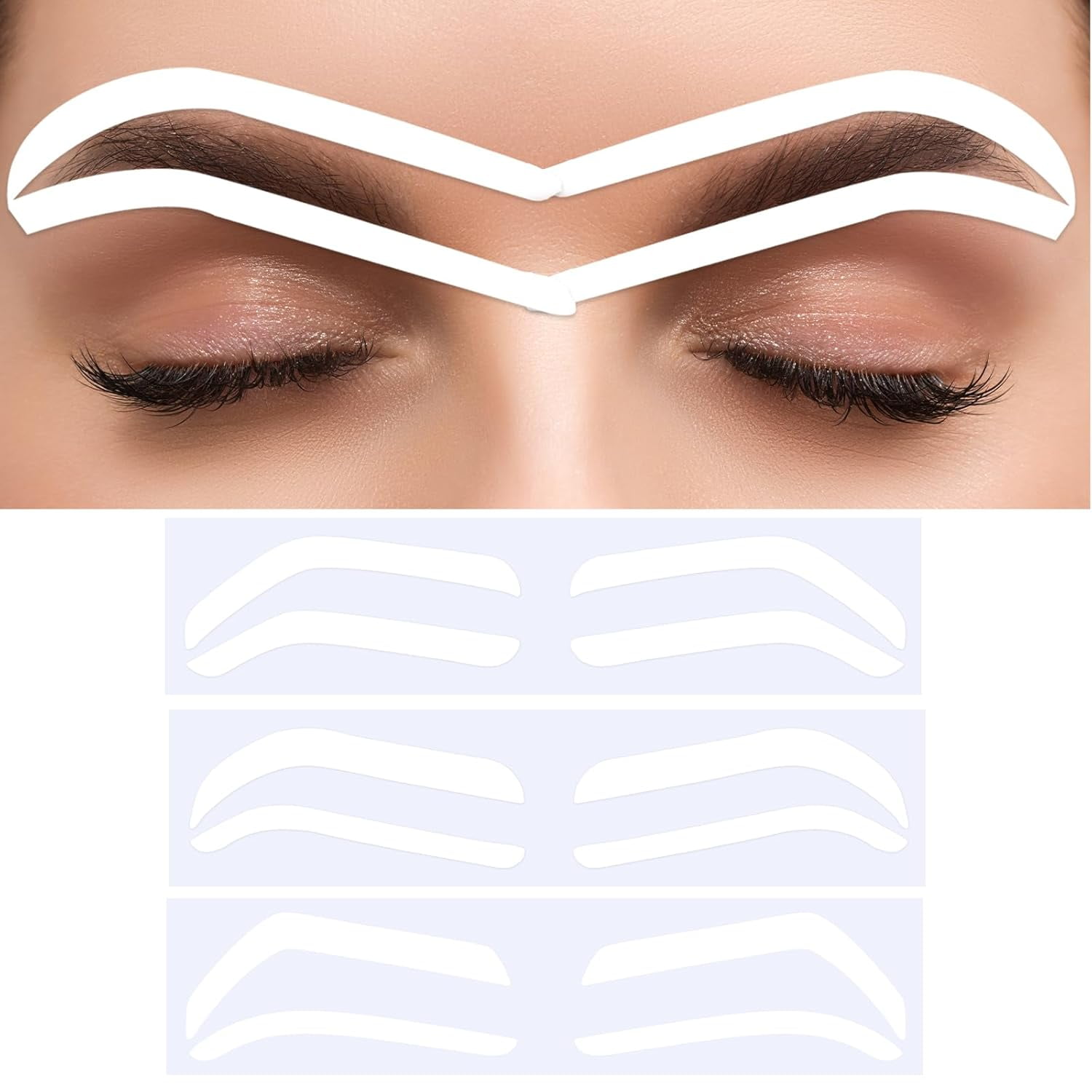 Srix 24Pairs Eye Brow Stencils for Women, Adhesive Eyebrow Stencil ...