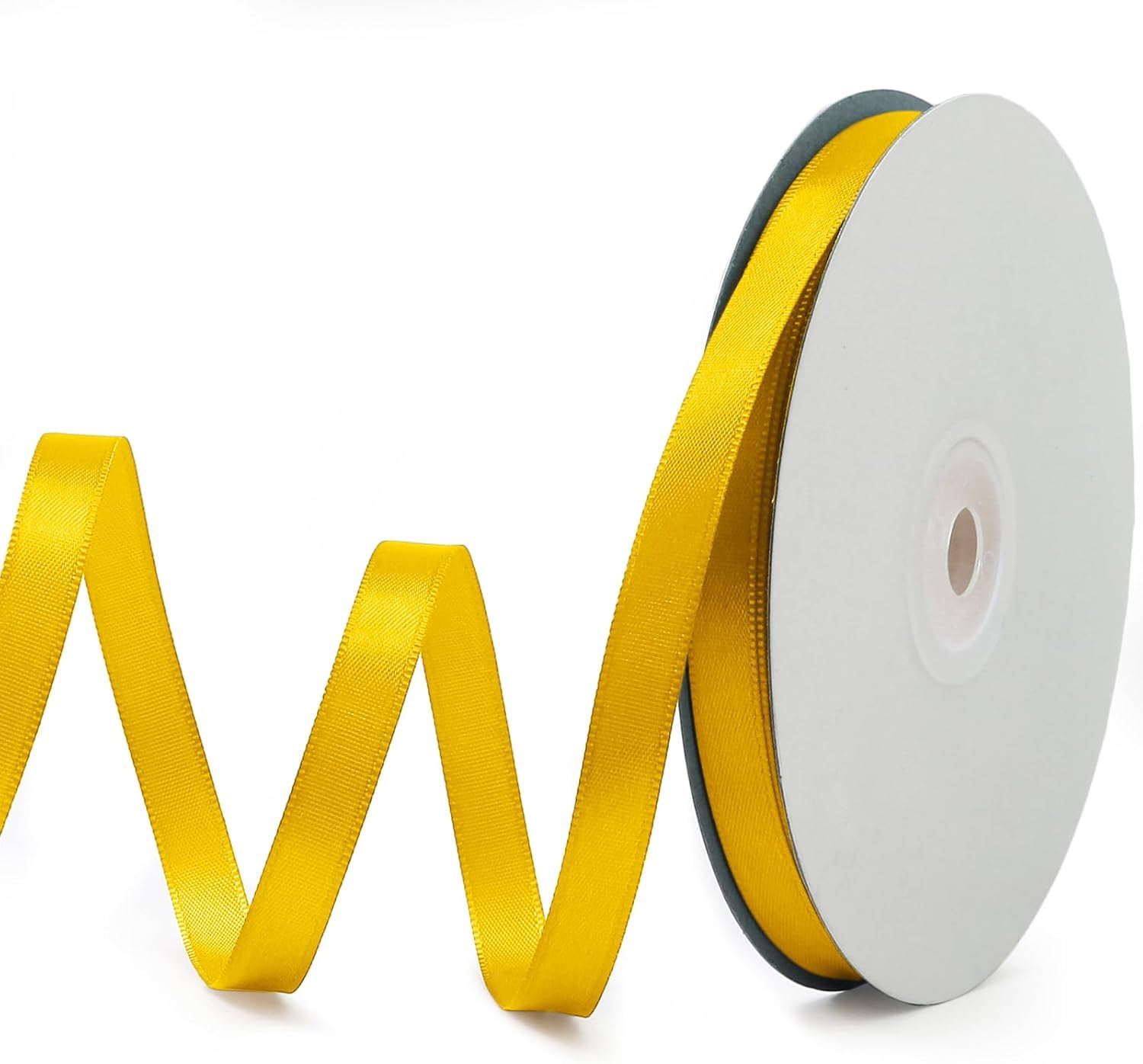 Srix 3/8 Inch Satin Ribbon, 50 Yards Gold Satin Ribbon, Fabric Ribbon ...