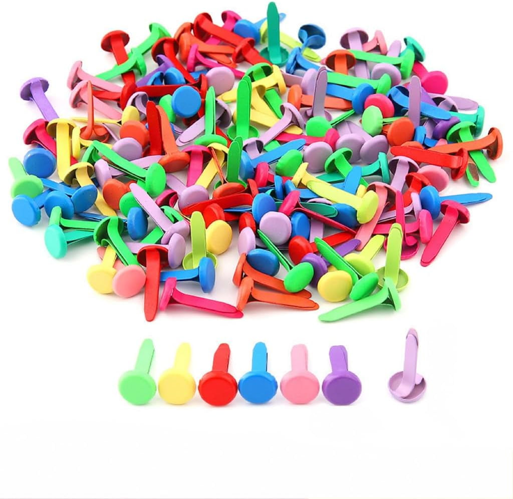 Srix 300 Pcs Multicolored Brads Paper Fasteners Colorful Split Pins ...