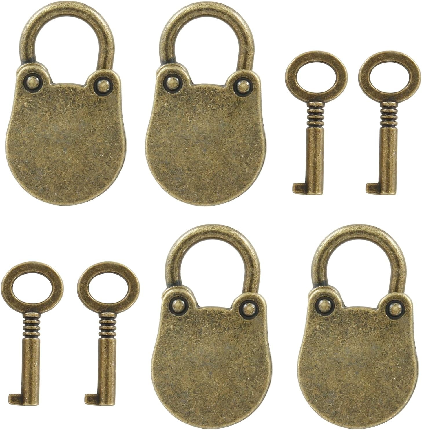 Srix 4 Pcs Antique Bronze Padlock, Vintage Padlocks Retro Metal Lock ...