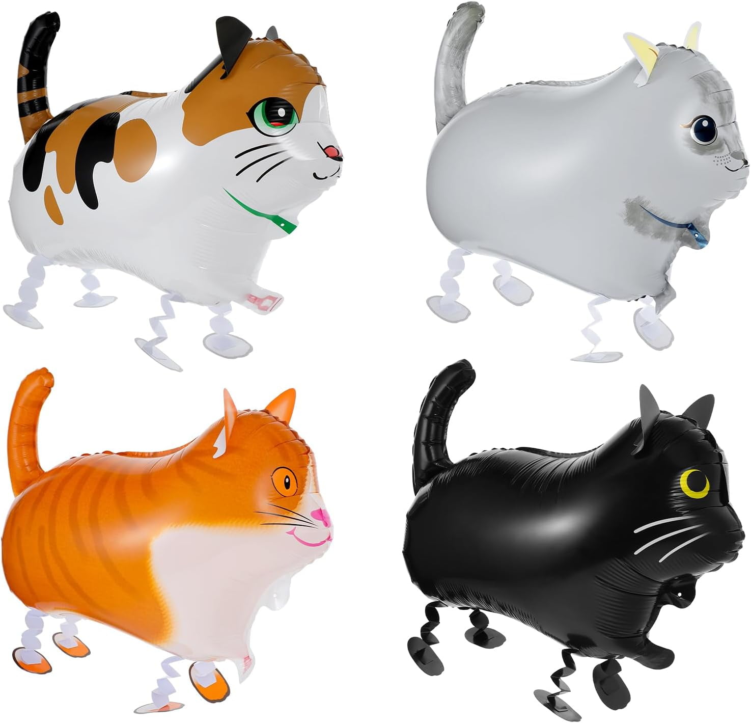 Srix 4 Pcs Walking Cat Balloons aluminum film cat balloons for Kids Animal Pet Cat Balloons ...