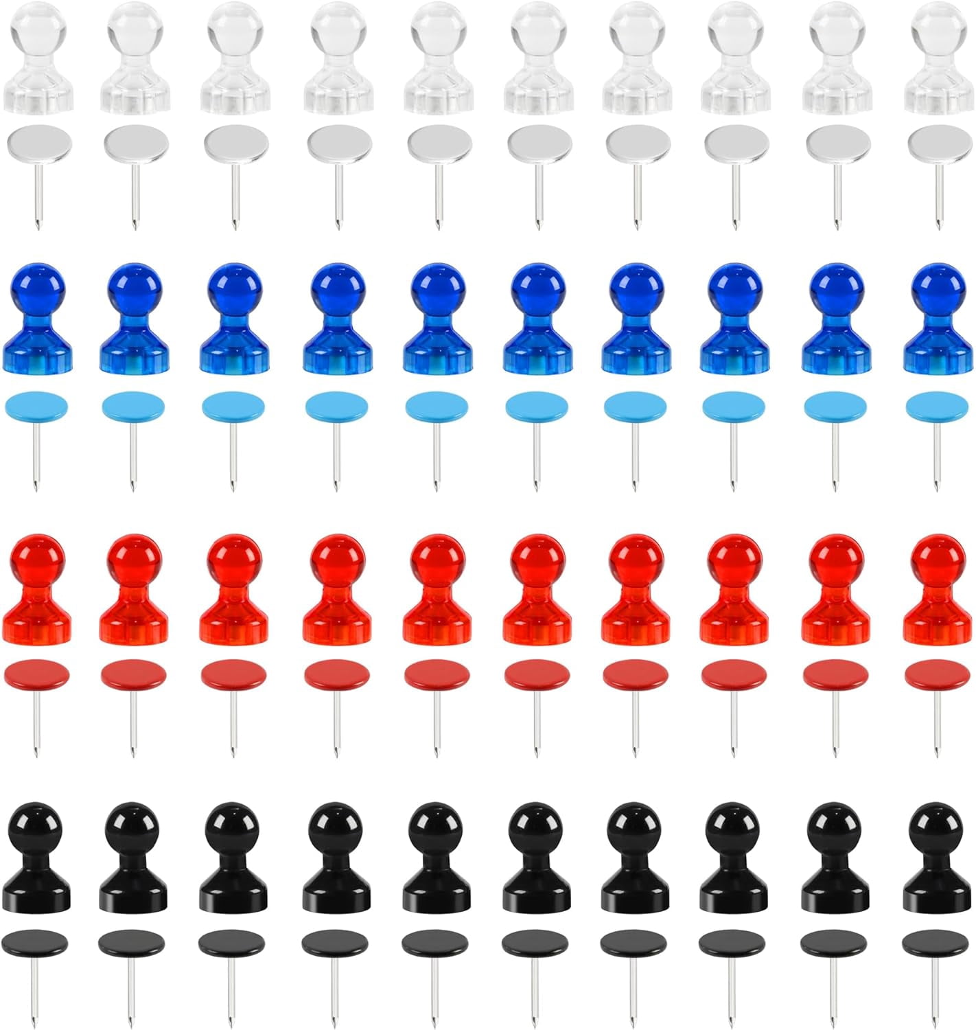 Srix 40 Sets Colorful Magnetic Thumb Tacks, Magnet Metal Push Pins ...