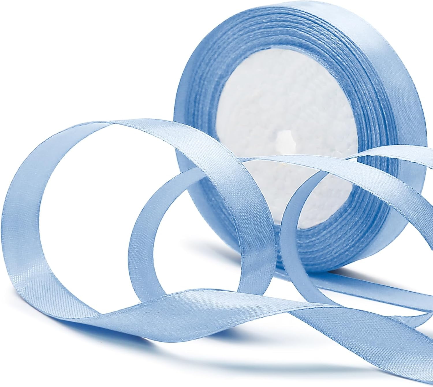 Srix 5/8 Inch Satin Ribbon, 25 Yards Light Blue Satin Ribbon, Fabric ...