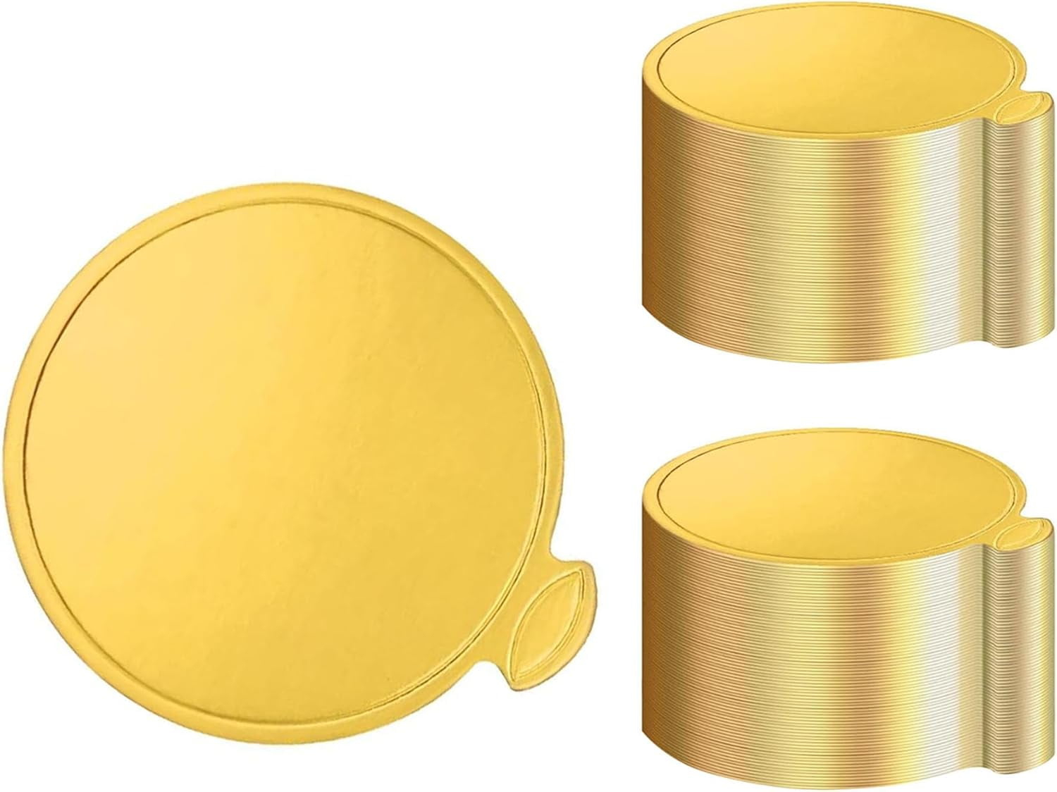 Srix 50 Pcs 3.14 Inch Mini Round Golden Cake and Bread Stand for Mousse ...