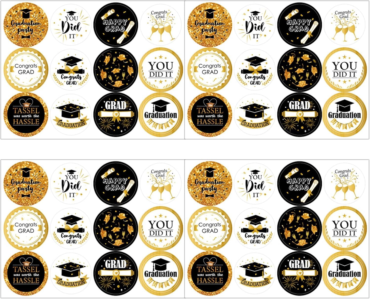 Srix 50PCS Circle Graduation Sealing Sticker Self-Adhesive Envelope ...