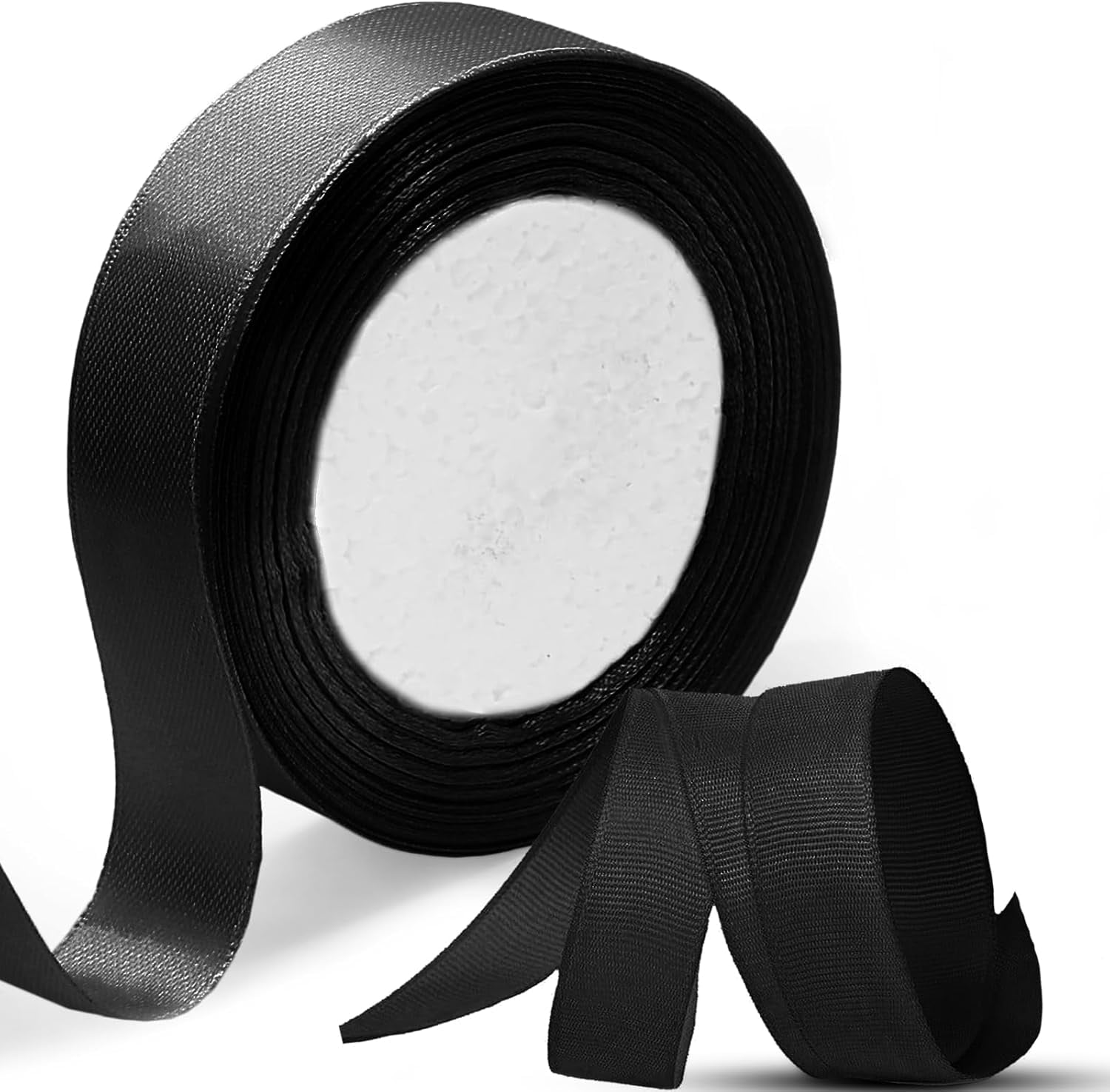 Srix 7/8 Inch Satin Ribbon, 25 Yards Black Satin Ribbon, Fabric Ribbon ...