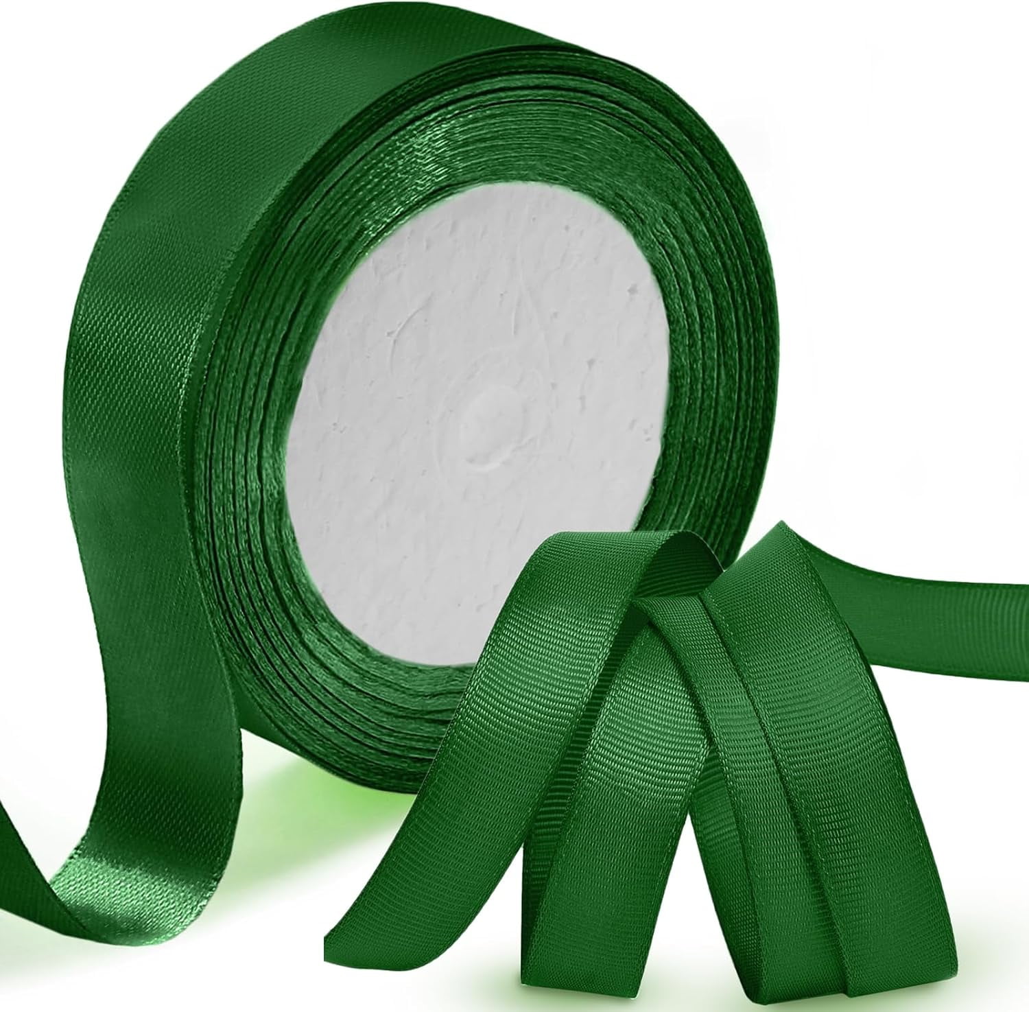 Srix 7/8 Inch Satin Ribbon, 25 Yards Dark Green Satin Ribbon, Fabric ...