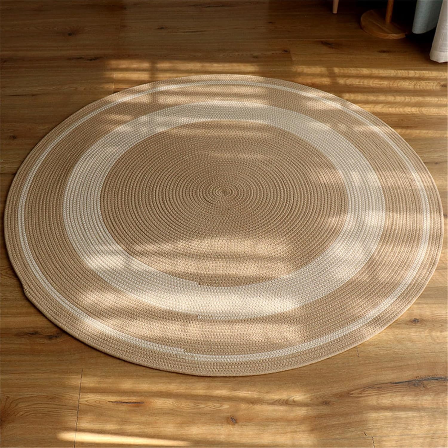 Srix Hand Woven Jute Braided Rug, 3ft Round Cotton Kitchen Reversible ...