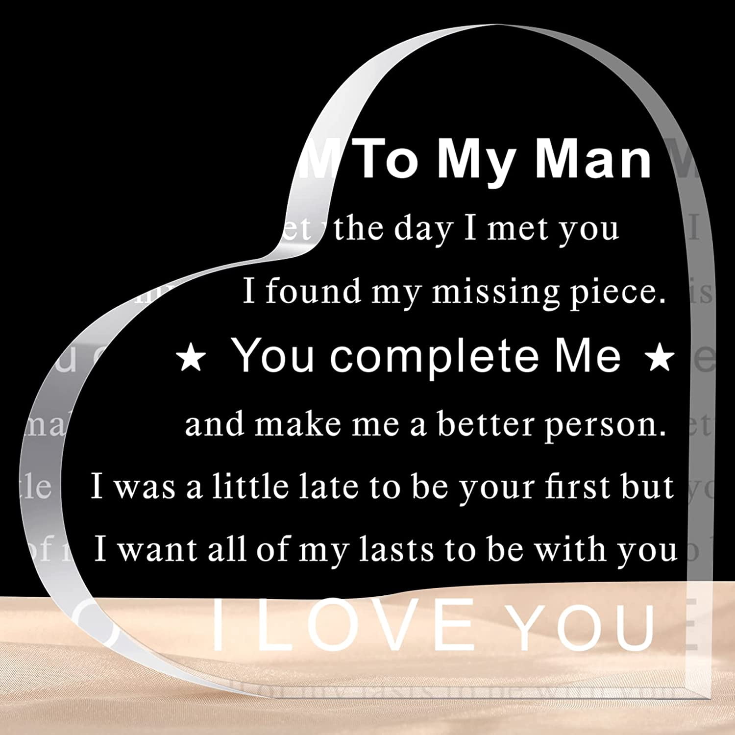 Srix To My Man Gift for Him Acrylic Anniversary Birthday Gifts for ...