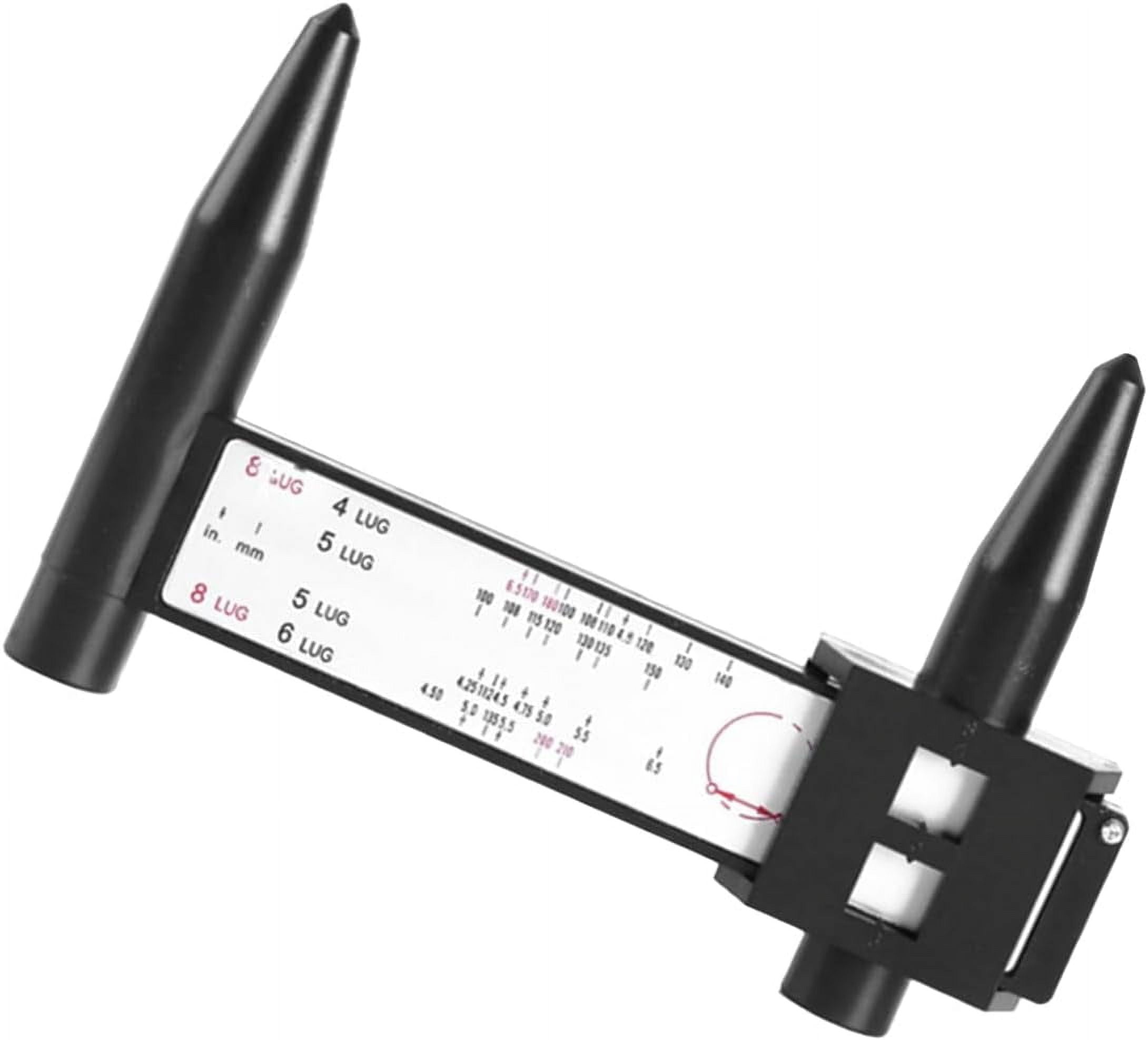 Srix PCD Gauge Ruler, Wheel/Rim Bolt Pattern Sliding Measuring Tool ...