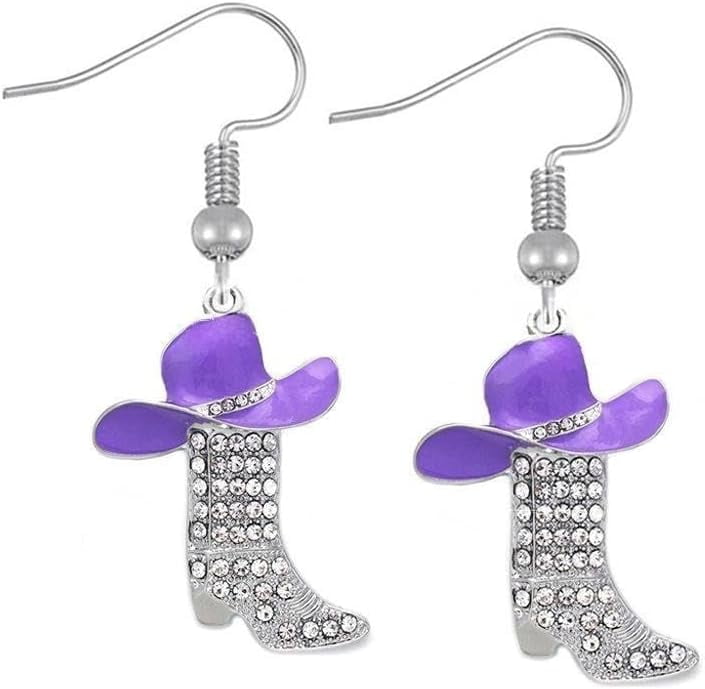 Srix Sparkling Western Boots Rhinestones Dangle Drop Earrings Y2K ...