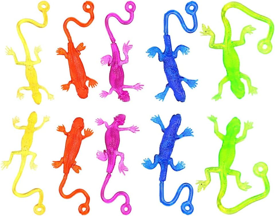 Srix Sticky Lizard Toy: 24pcs Funny Sticky Geckos Sticky Lizard Toys ...