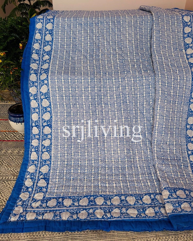 Srjliving Winter Warm Razai Quilt 100% Cotton Light Weight Winter ...
