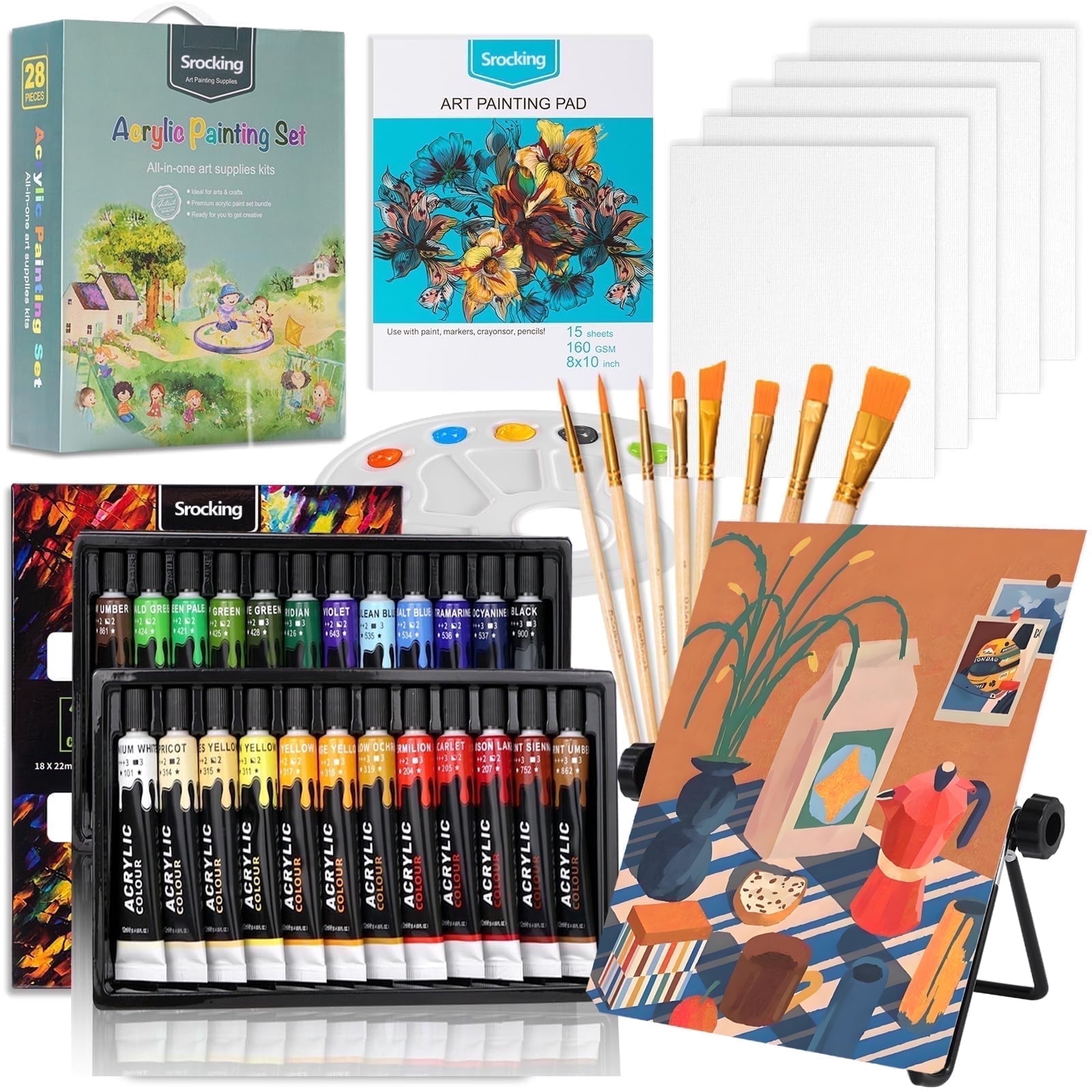 Srocking Art Paint Set for Kids, Acrylic Paint Set for Kids, Arts and ...