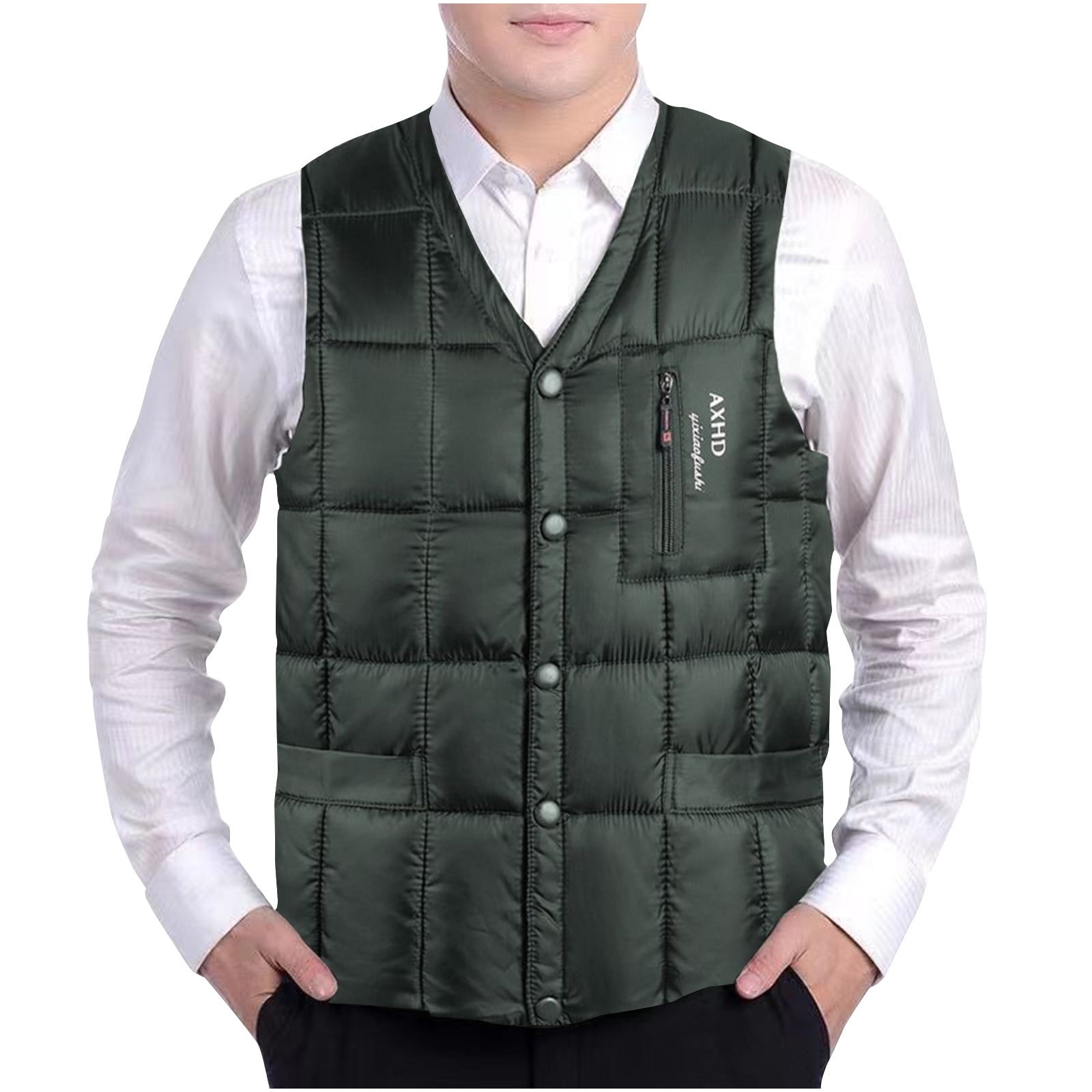 Srogem Men's Padded Puffer Vest Fall Winter Quilted Sports Down Vest ...