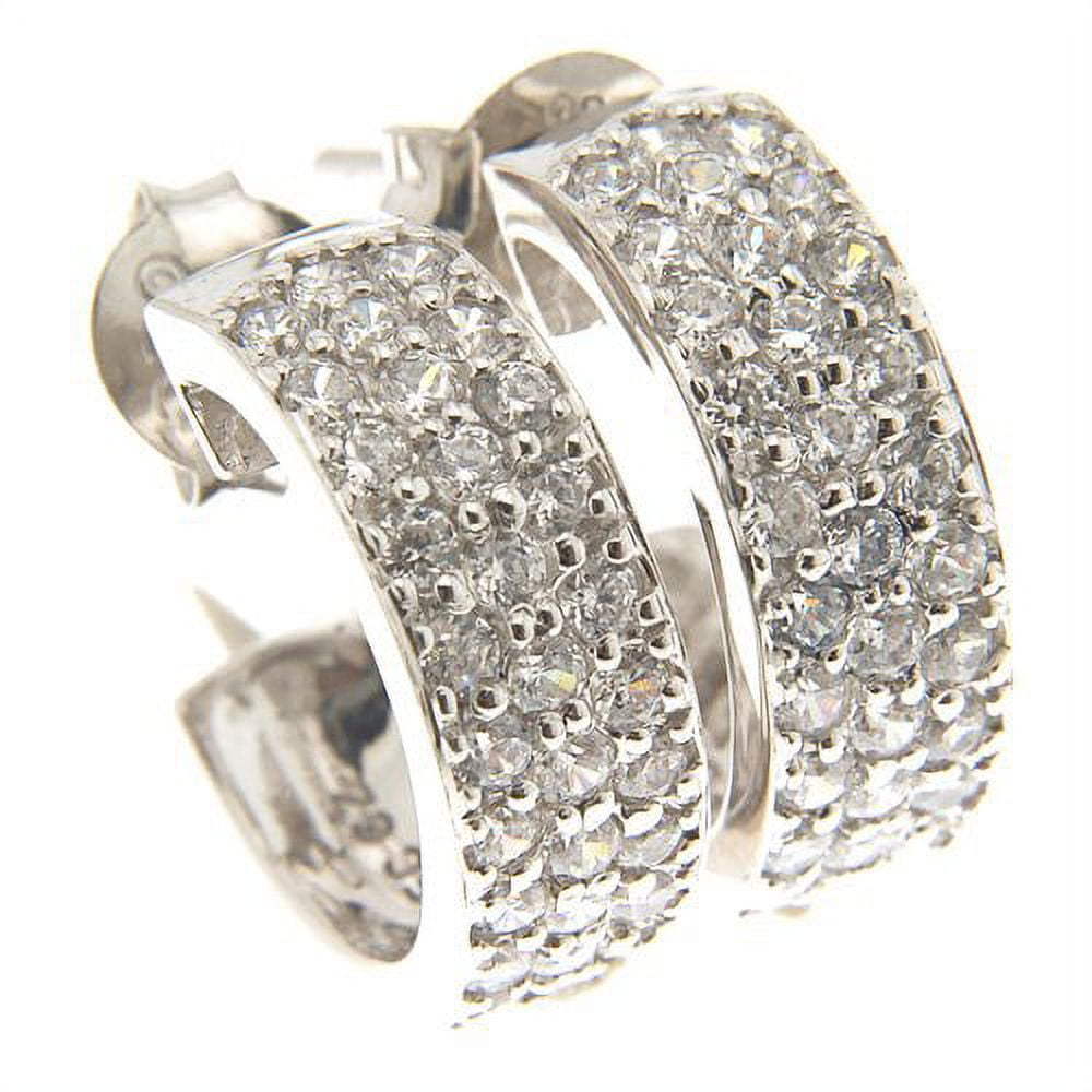 Ss Cz Pave Sml Hoop Earrings - Walmart.com