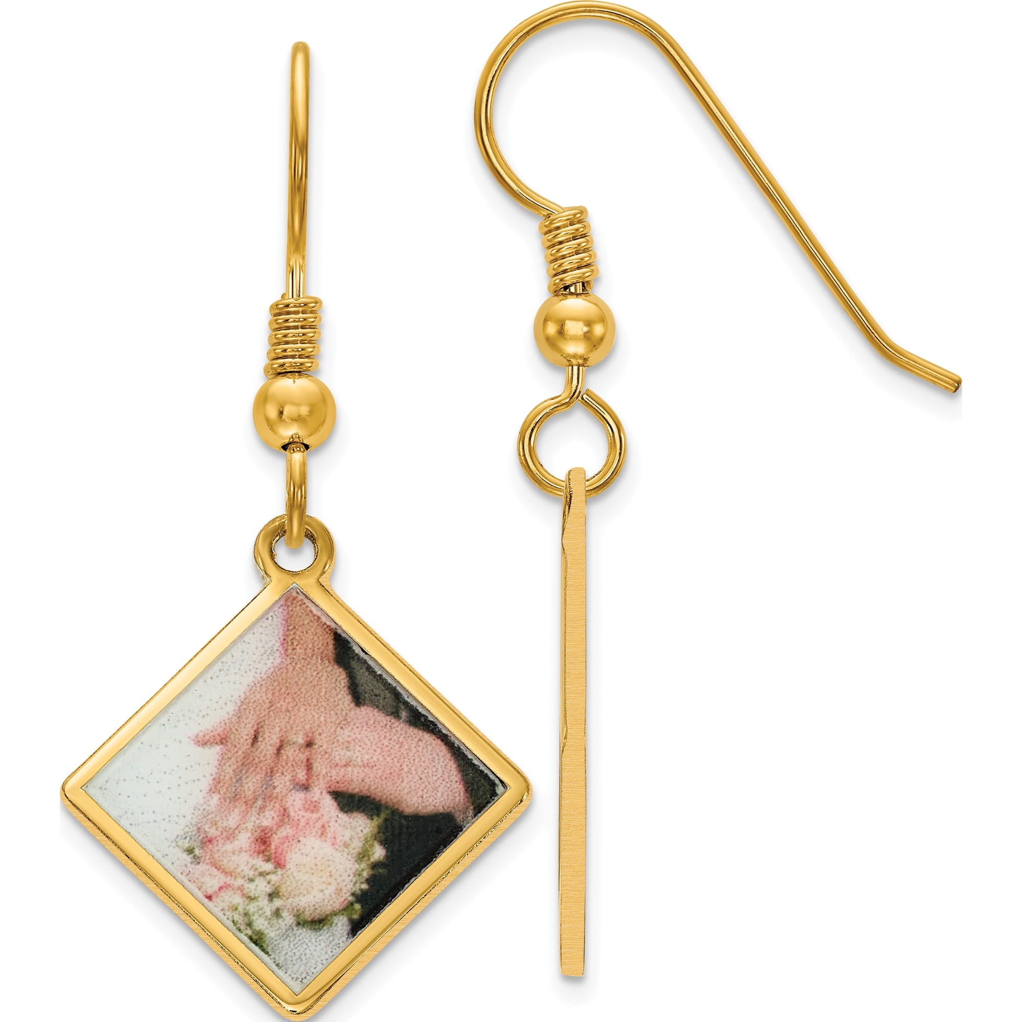 Ss/Gold Plated Chic, Sparkling Polished 17.47 Mm Gold Sterling Silver ...