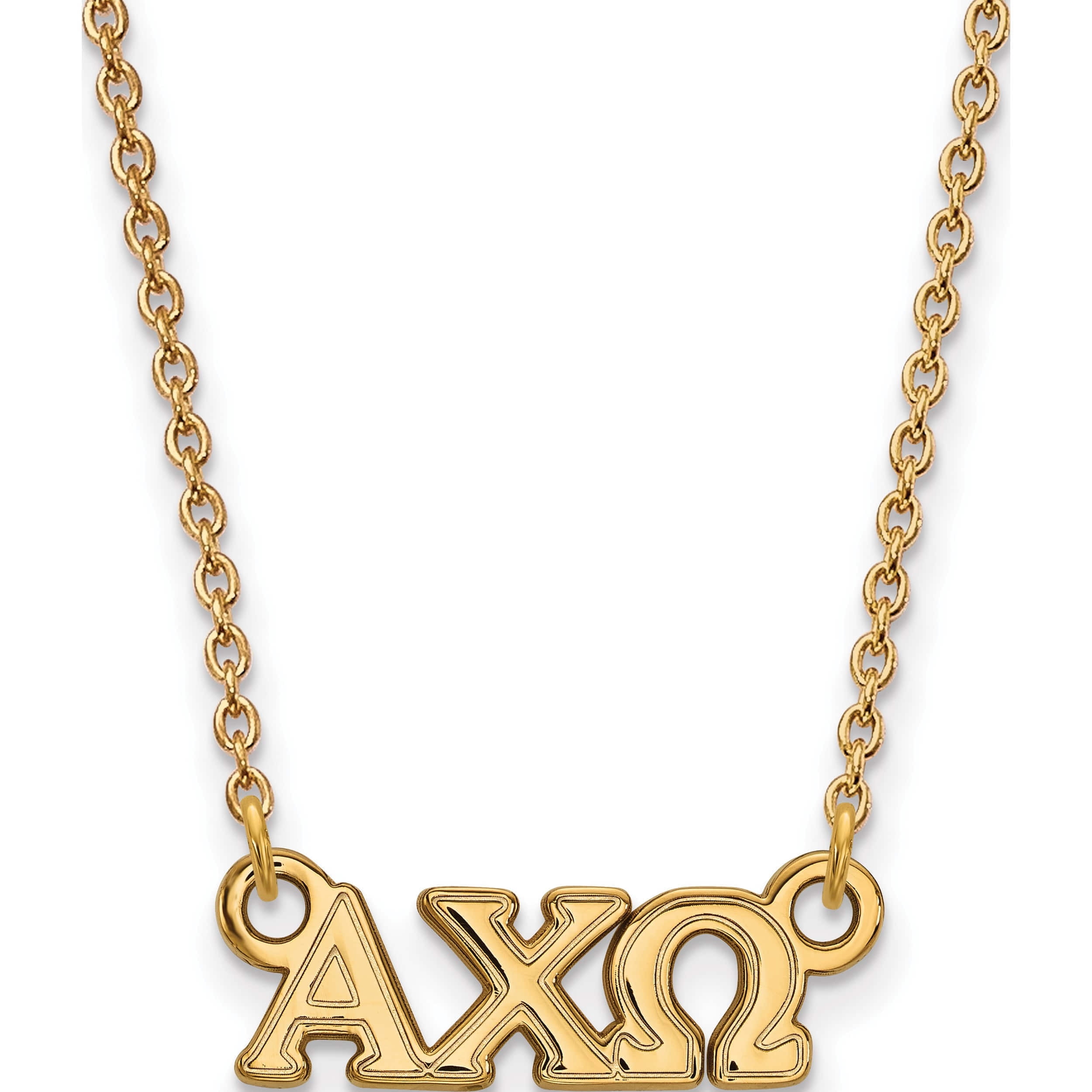 Ss/Gold Plated Sterling Silver With Gp Logoart Alpha Chi Omega Xs Pend ...