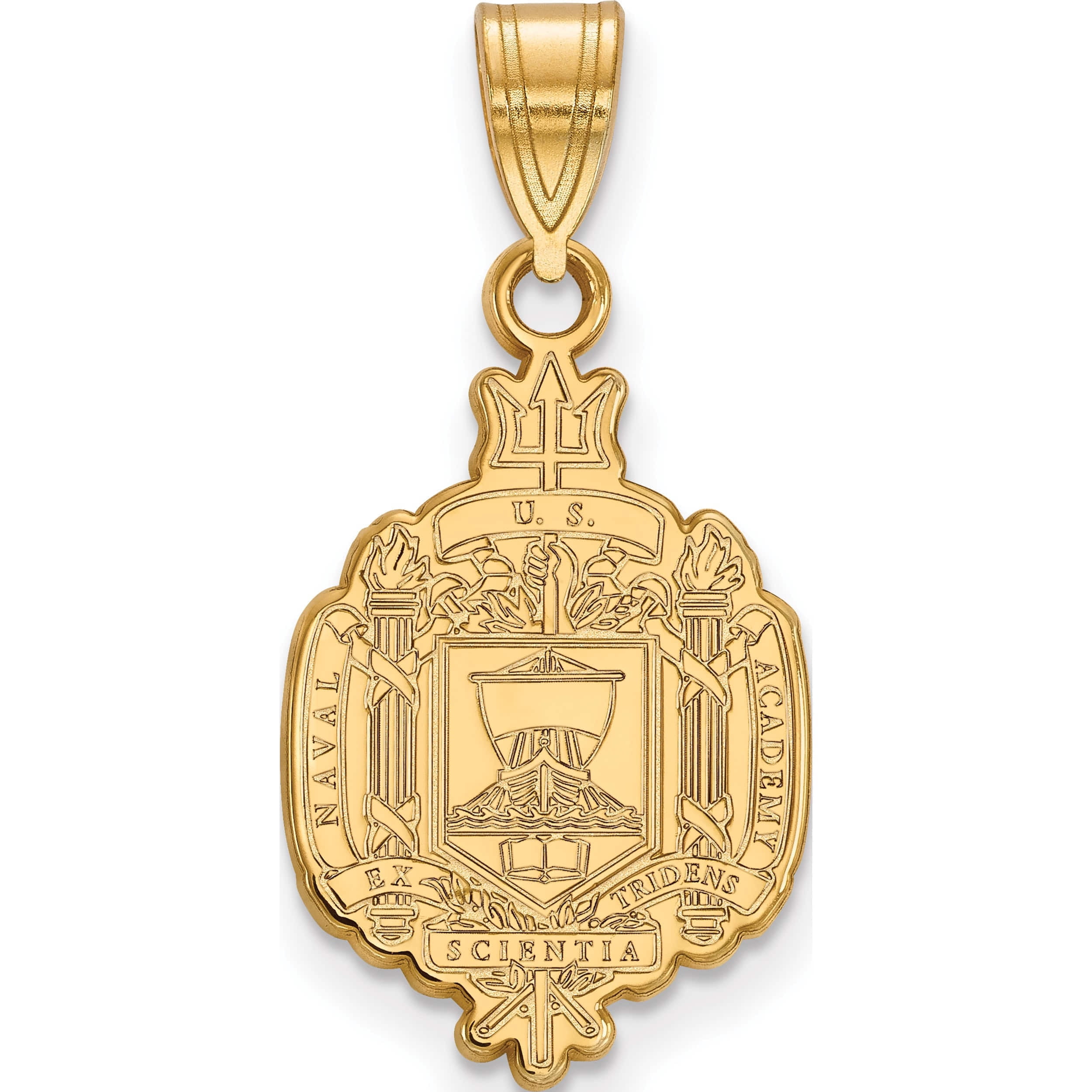 Ss/Gold Plated Sterling Silver With Gp Logoart Navy Large Crest (26 X ...