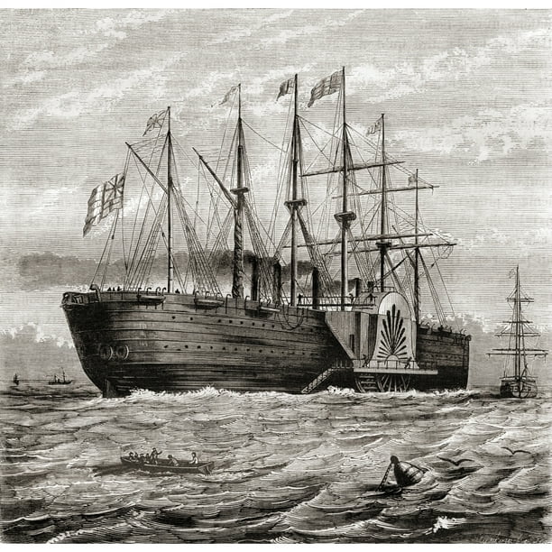 Ss Great Eastern Iron Sailing Steam Ship Designed Isambard Kingdom ...