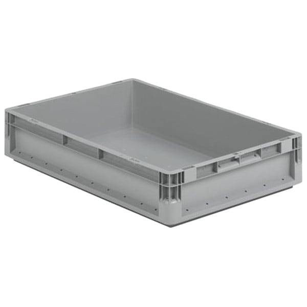 Ssi Schaefer Straight Wall Container,Gray,Solid,HDPE ELB4120.GY1 ...