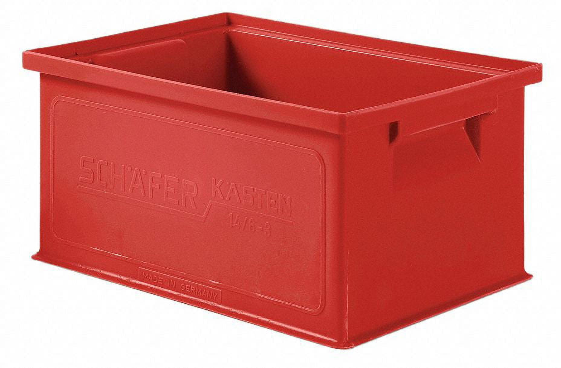 Ssi Schaefer Straight Wall Container,Red,Solid,HDPE 1463.130906RD1 ...