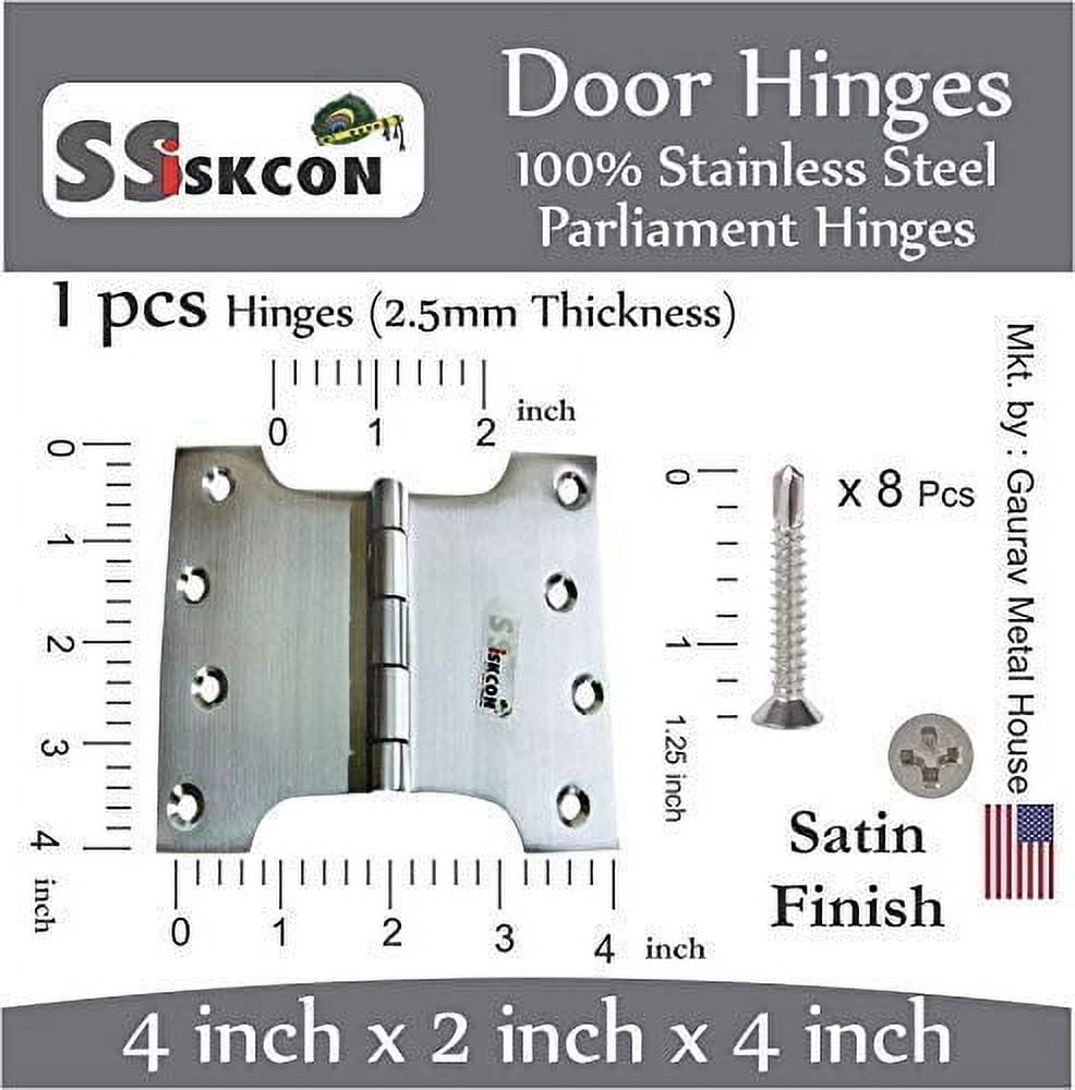 Ssiskcon Stainless Steel Parliament Door Hinge 4 in L x 2 in Obstacle ...