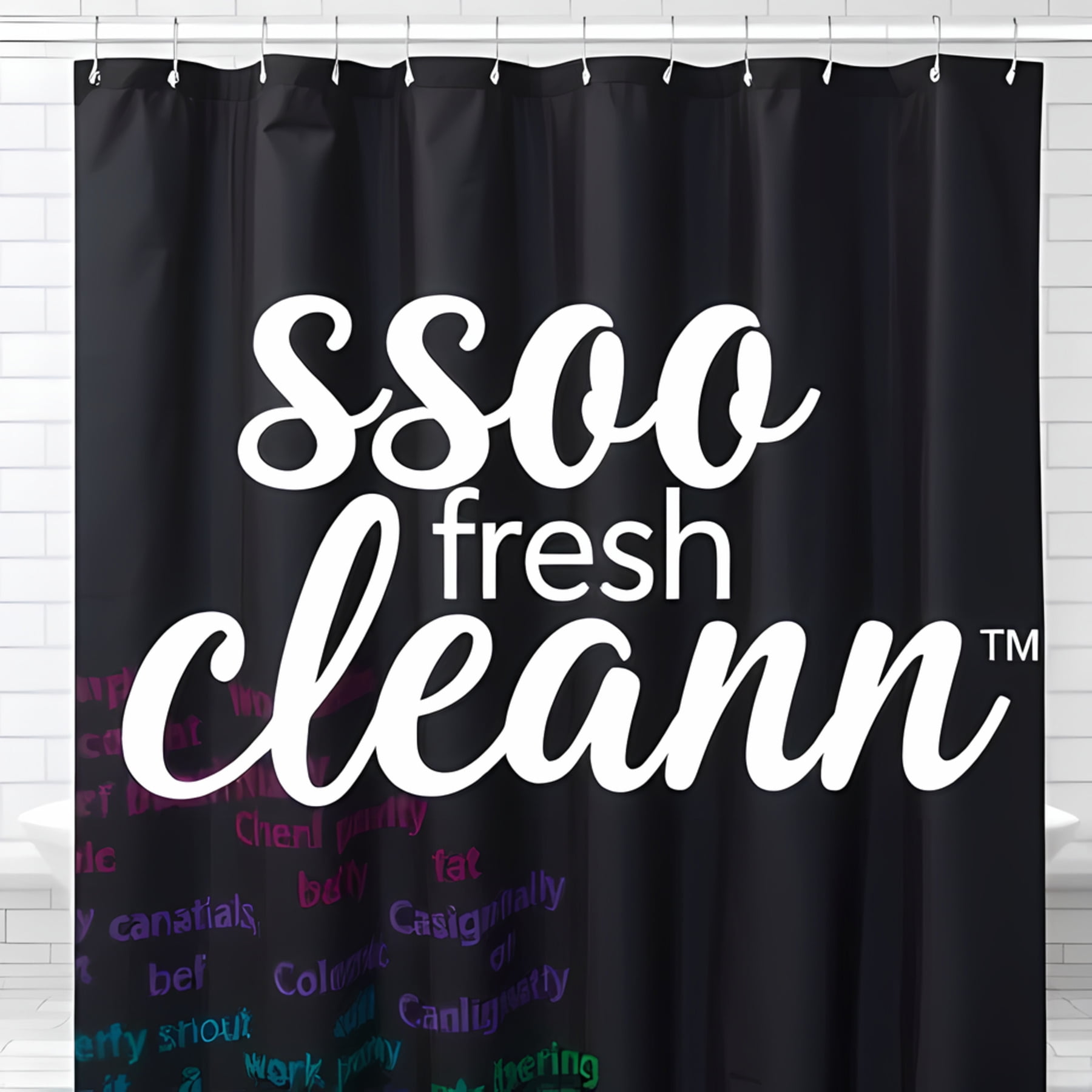 Ssoo Fresh Cleanse™ Shower Curtain - Playful Cursive Design with ...