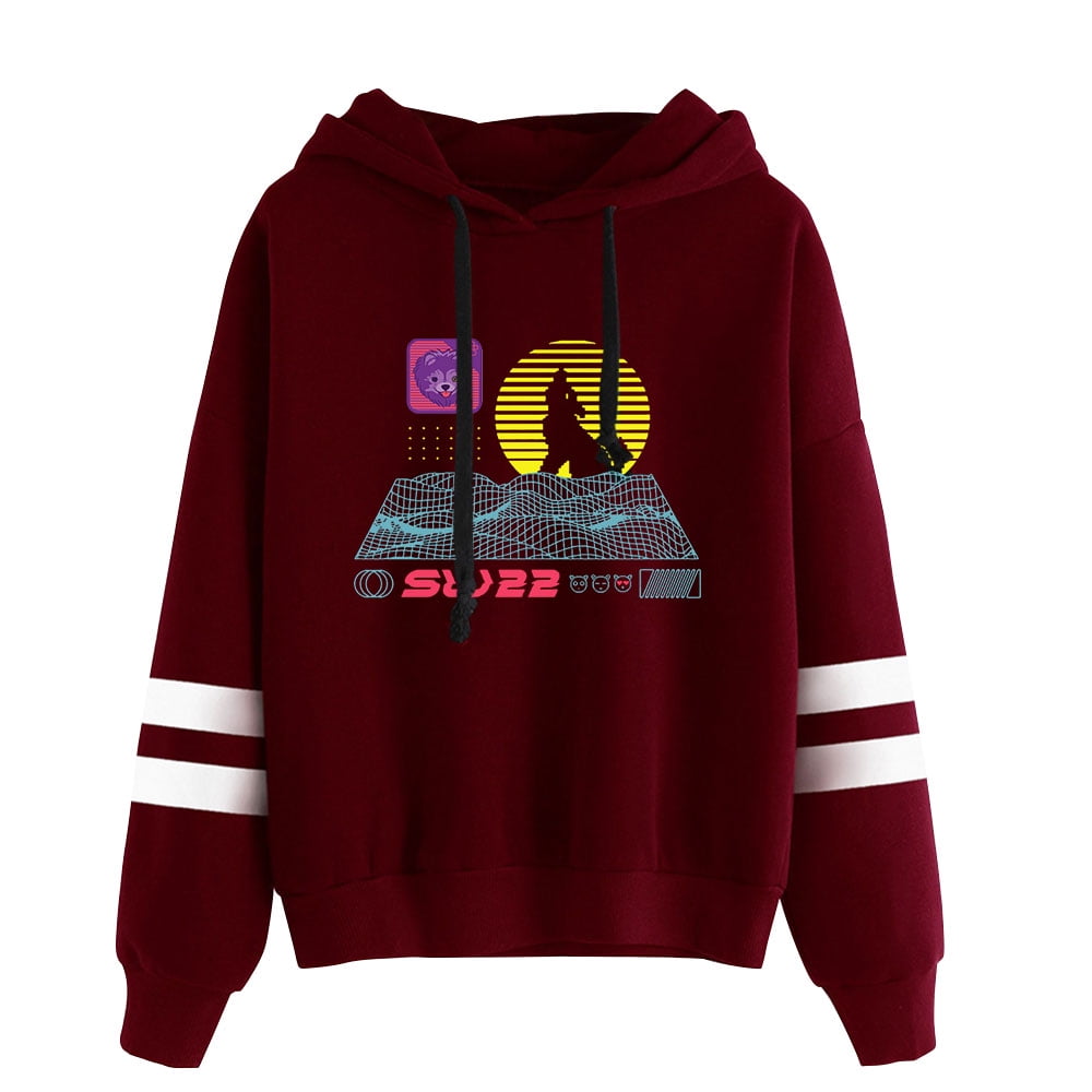 SssniperWolf Synthwave Logo Merch Hoodie unisex, no pocket, double bar ...