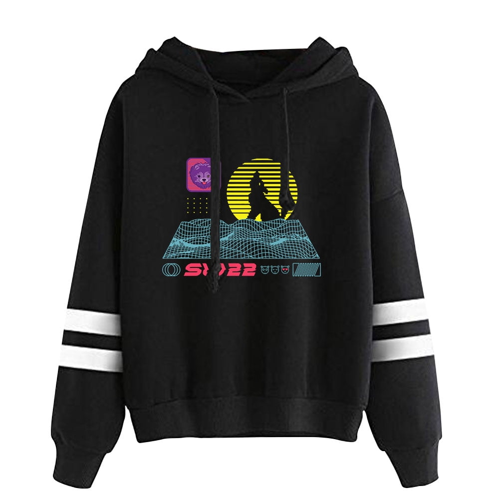 SssniperWolf Synthwave Logo Merch Hoodie unisex, no pocket, double bar ...