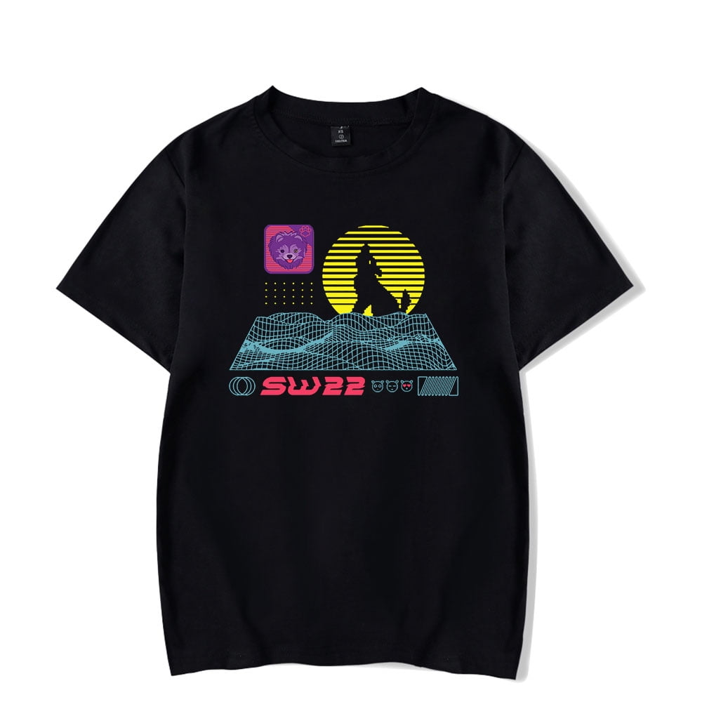 SssniperWolf Synthwave Logo Merch T-shirt Merch Men Short Sleeve Women ...