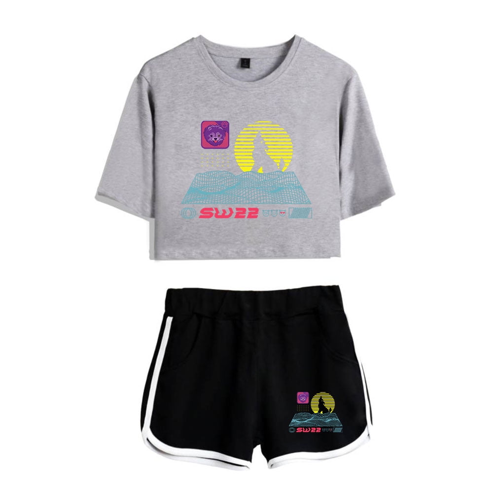 SssniperWolf Synthwave logo Merch Tops Two Piece Set Shorts+Lovely ...