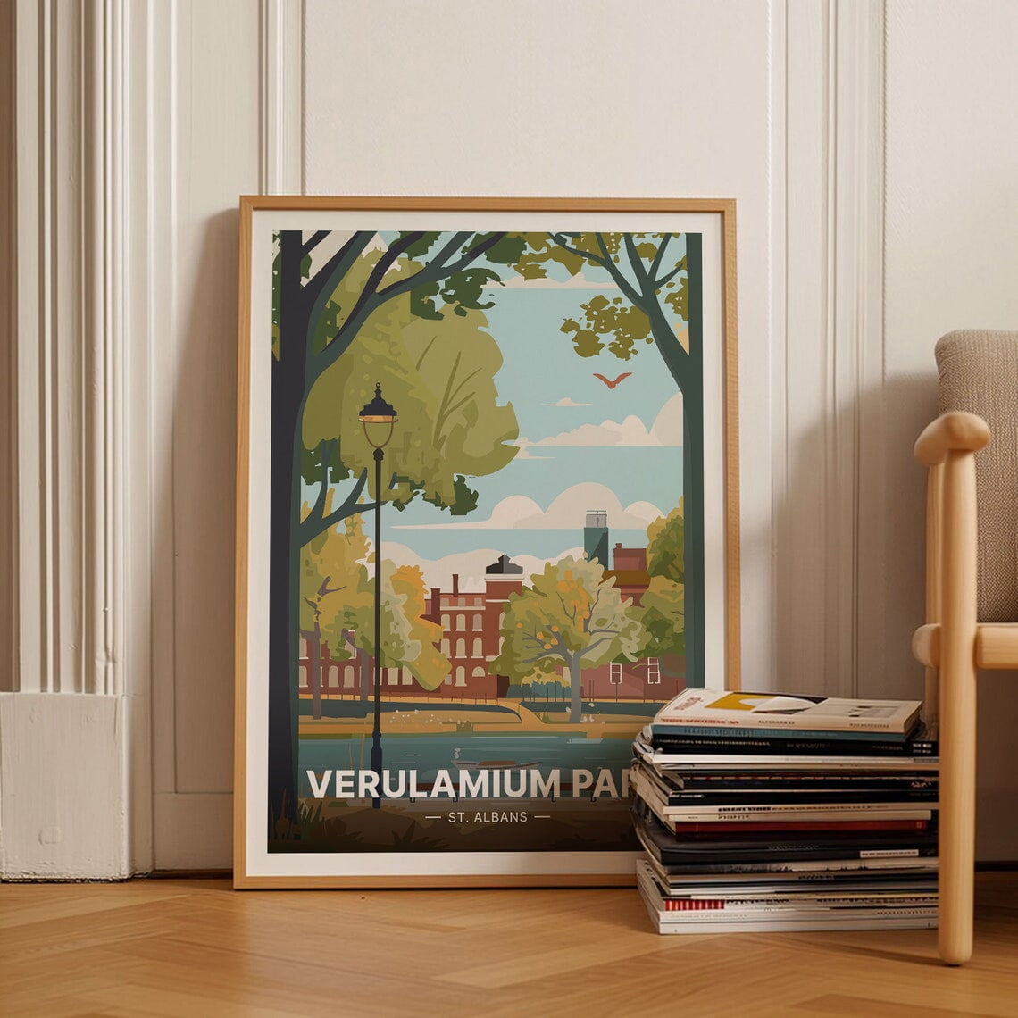 St Albans Cathedral Travel Poster, Verulamium Park Art, Hertfordshire ...