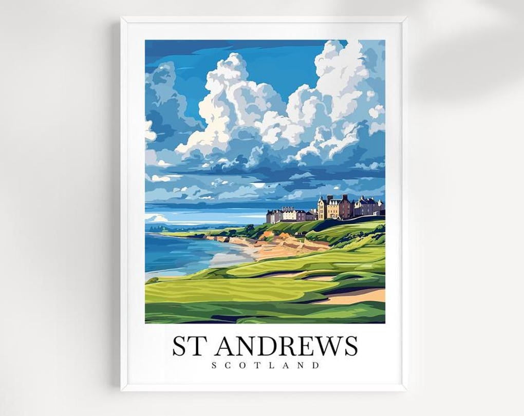 St Andrews Cityscape Print Scotland Home Decor European City Art Print ...