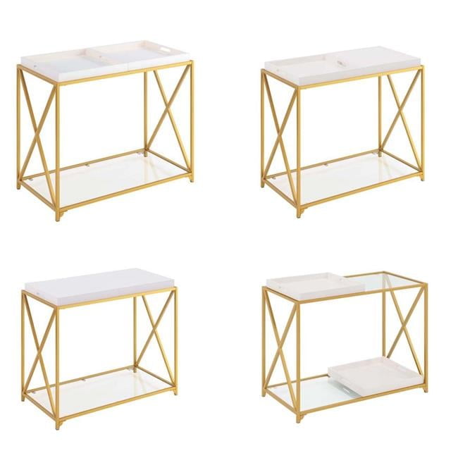 St. Andrews Console Table, White & Gold - Walmart.com