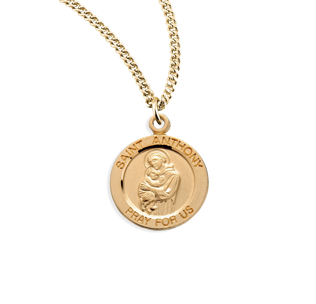 Extel St. Anthony Gold Medal Pendant Necklace, 16K Gold Over Sterling ...