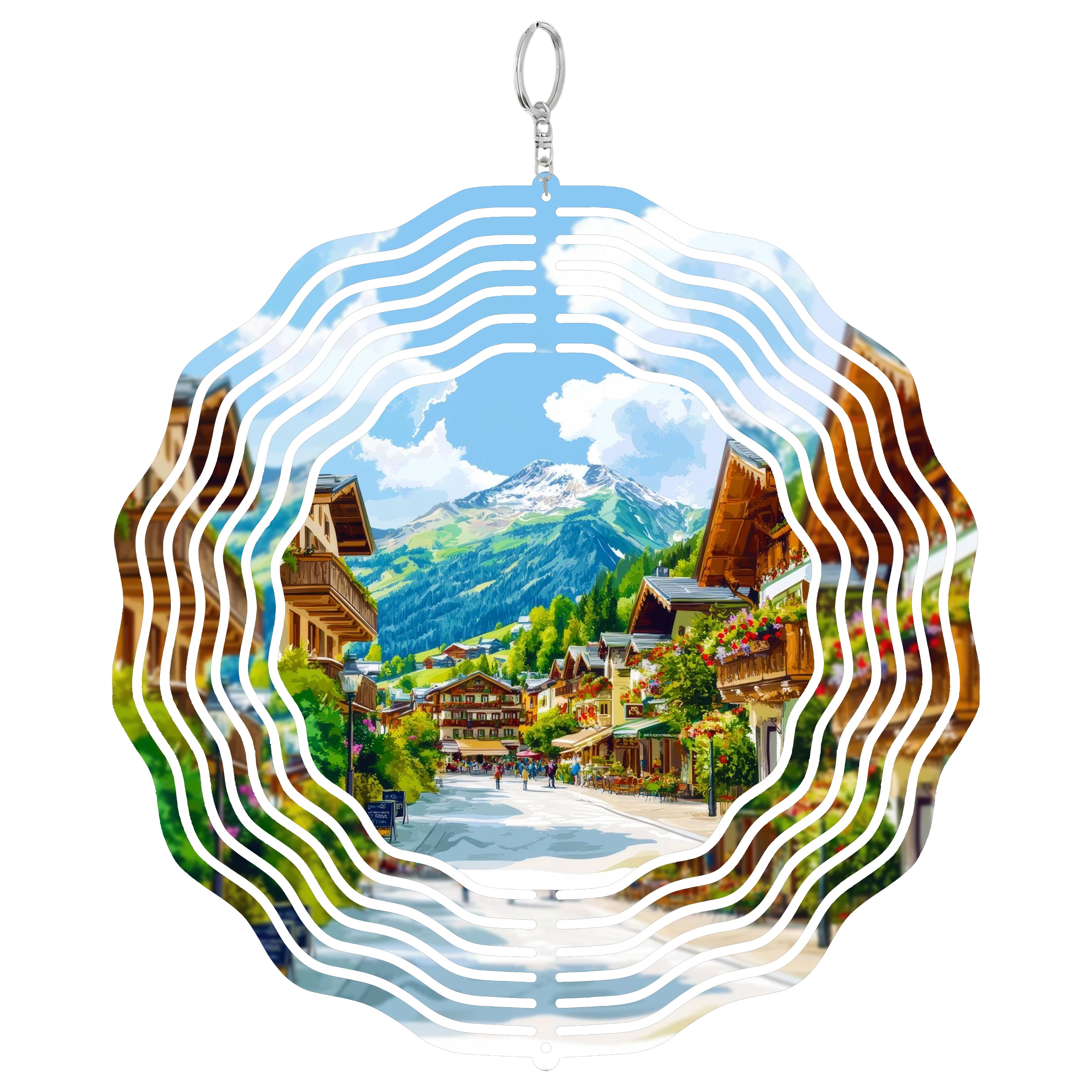 St Anton Am Arlberg Austria 3D Wind Spinner Stainless Steel Yard Art ...