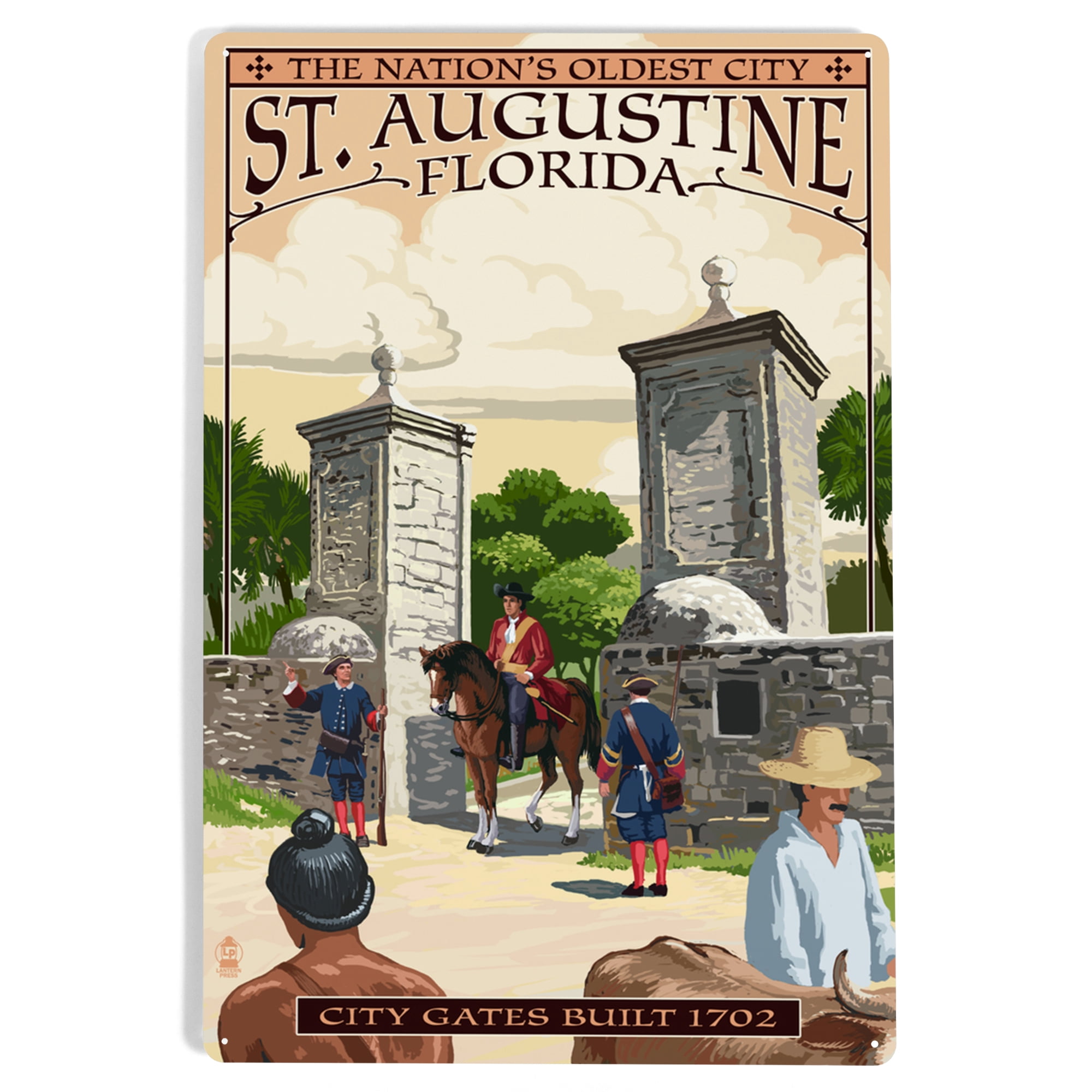St. Augustine, Florida, City Gates (12x18 Aluminum Art, Indoor Outdoor ...