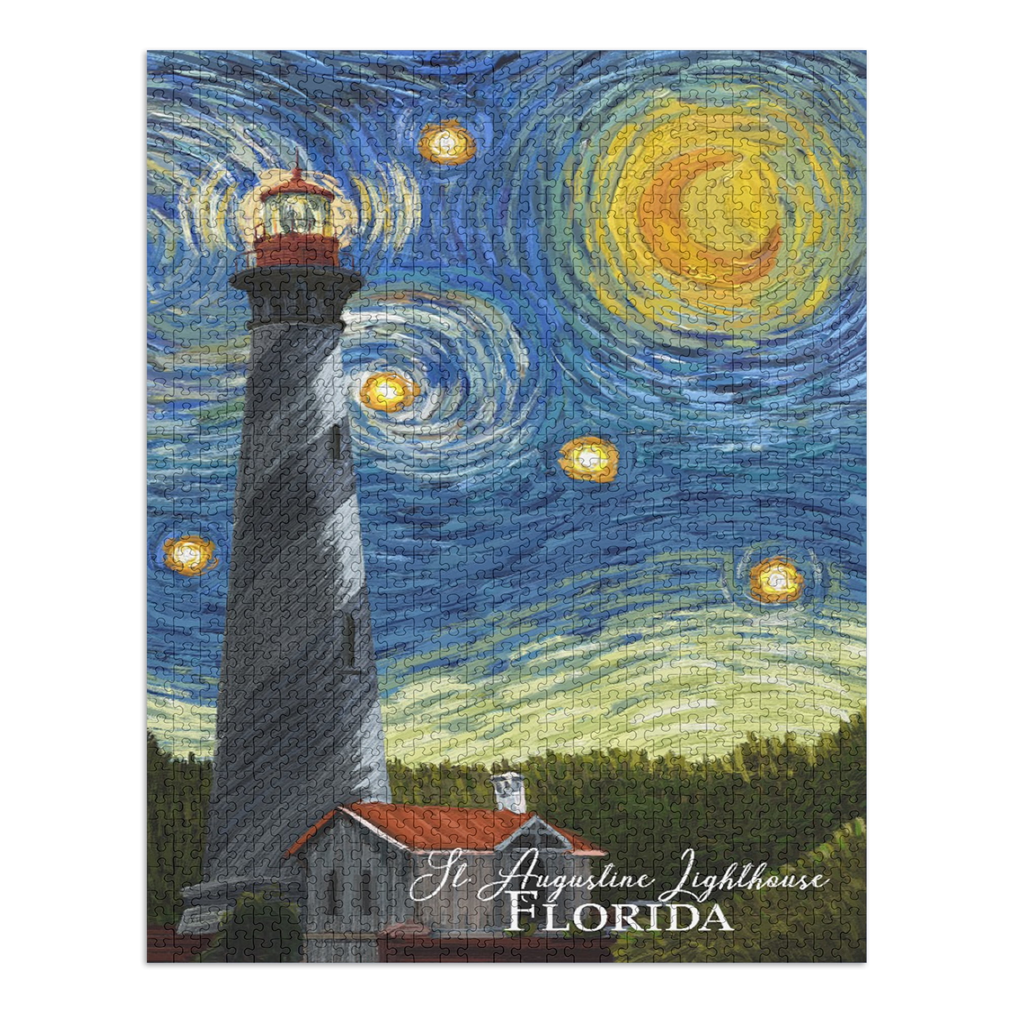 St. Augustine, Florida, Lighthouse, Starry Night (1000 Piece Puzzle ...