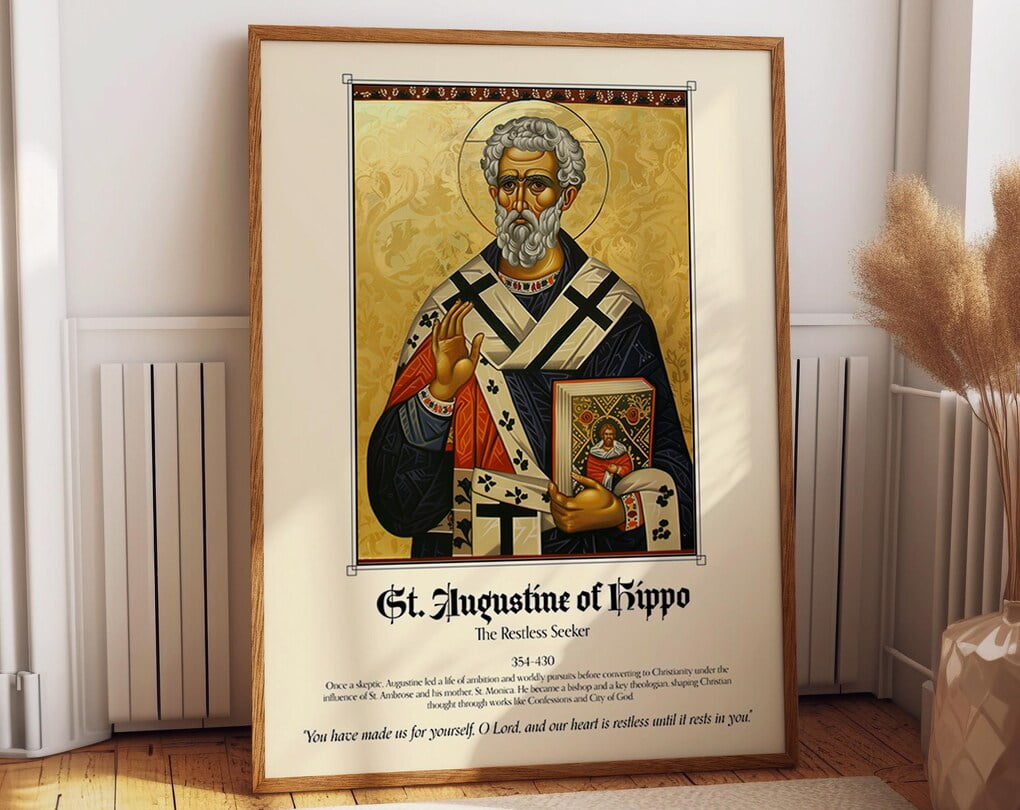 St. Augustine Of Hippo Catholic Wall Art – Restless Seeker Theologian ...
