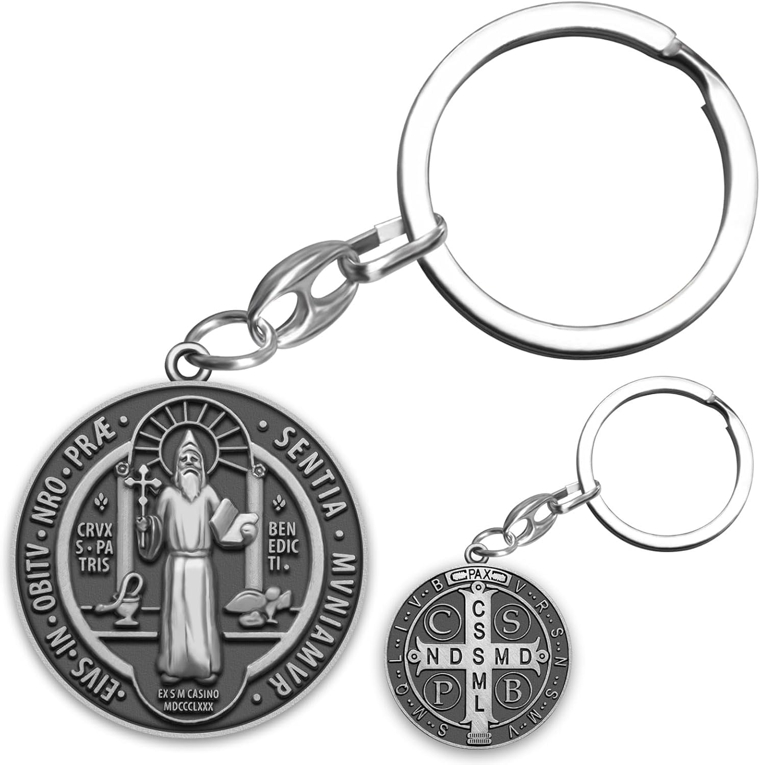 St Benedict Medal Key Chain Saint Benedict Keychain Bless Safety ...