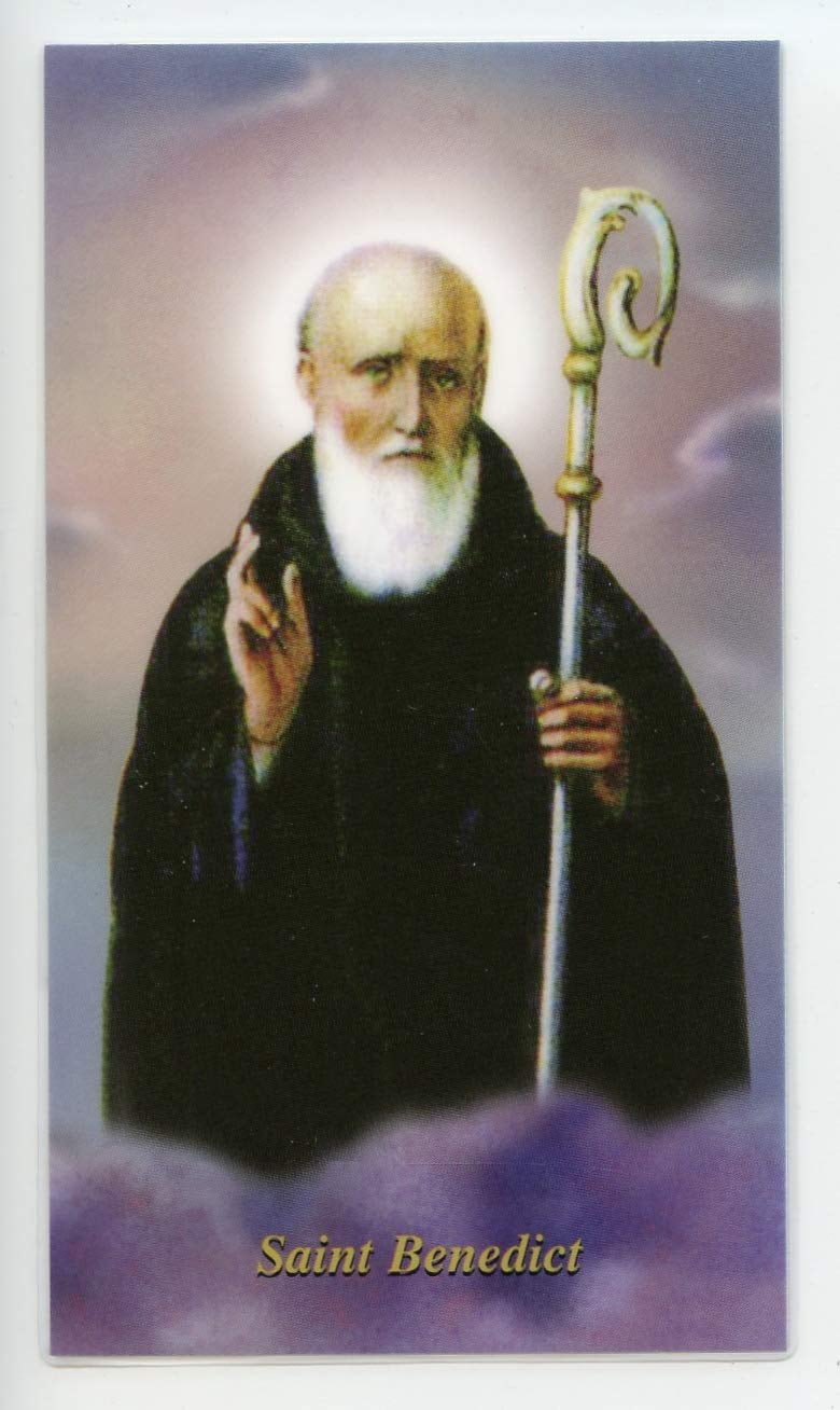 St. Benedict - Relic Laminated holy card - Blessed by Pope Francis ...