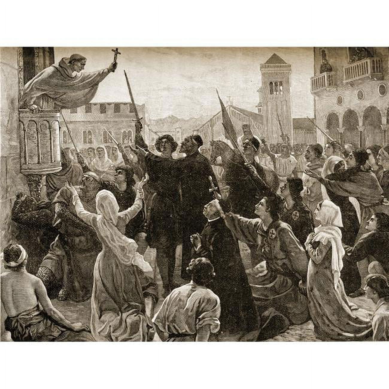 St. Bernard of Clairvaux Preaching The Second Crusade. French Monk From ...