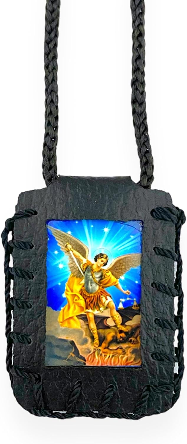 St Black Scapular Necklace Escapulario Collar San Miguel Arcangel ...