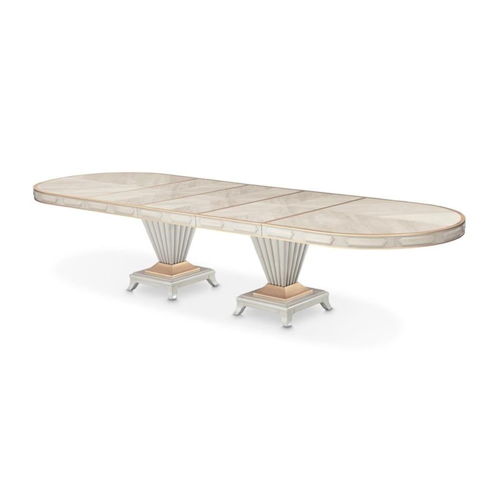 St. Charles Double Pedestal Dining Table - Dove Gray - Walmart.com