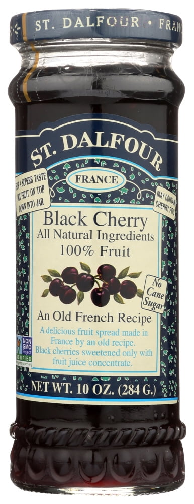 St Dalfour Fruit Spread Deluxe 100 Percent Fruit Black Cherry, 10 Oz ...