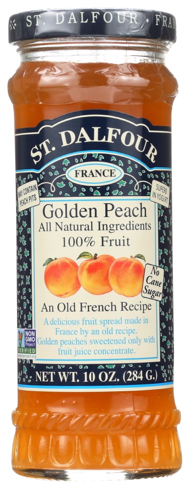 St Dalfour Fruit Spread Deluxe 100 Percent Fruit Golden Peach, 10 Oz ...